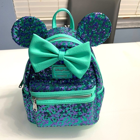 Loungefly | Bags | 223 Disney Parks Loungefly Teal Green Purple ...